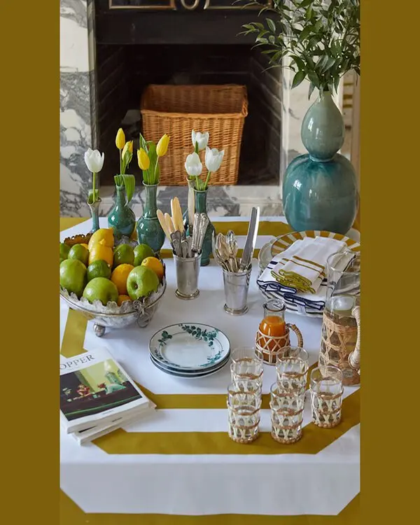 THE LINO Essential Tablecloth, 71" Square - Yellow