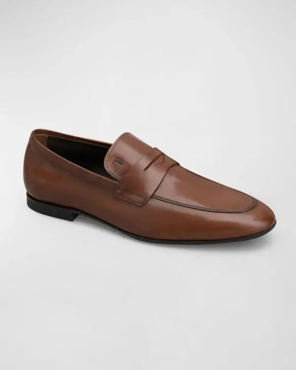 TOD & APOS;S Smooth Leather Penny Loafers - Medium Beige
