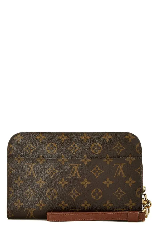 LOUIS VUITTON Monogram Canvas Orsay Clutch With Grained Leather Details