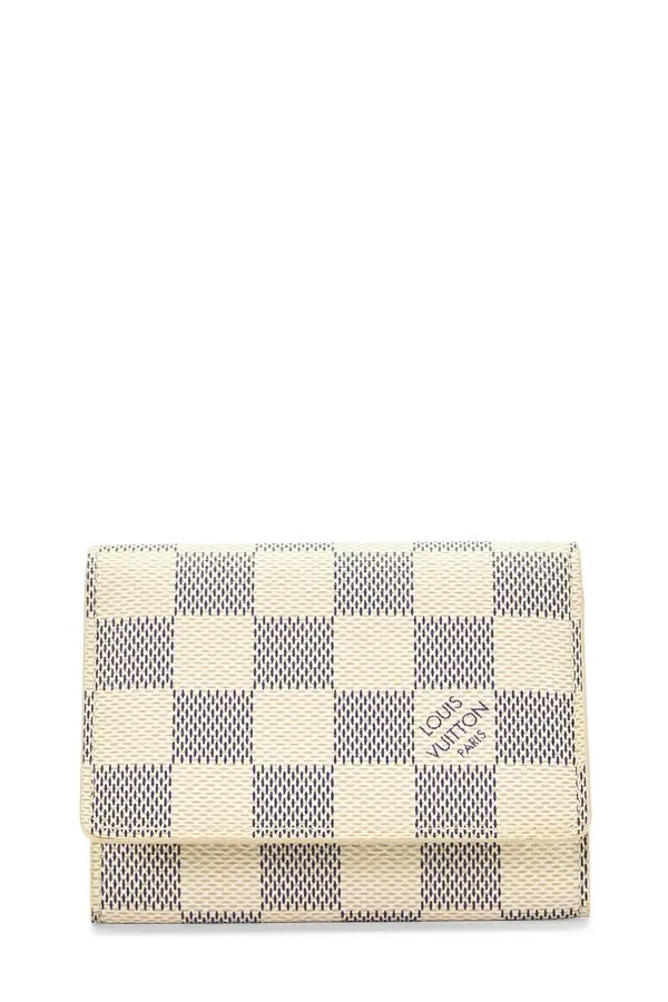 LOUIS VUITTON Damier Azur Business Card Holder - White