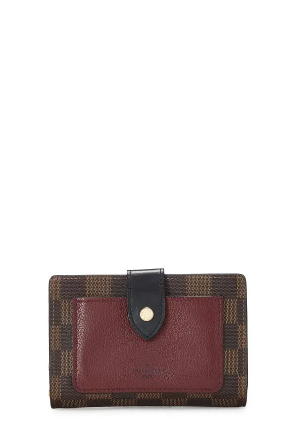 LOUIS VUITTON Damier Ebene Juliette Wallet - Burgundy