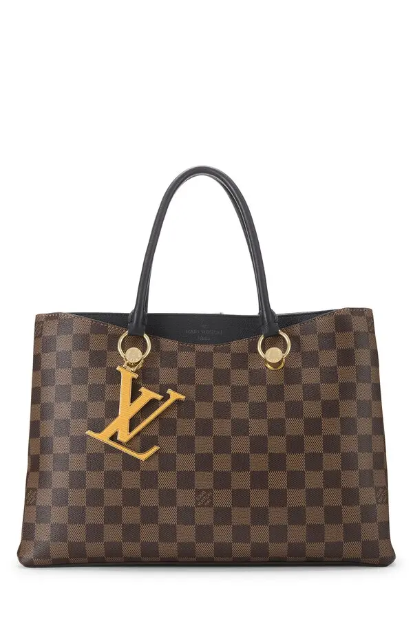 LOUIS VUITTON Damier Ebene Riverside Tote - Black