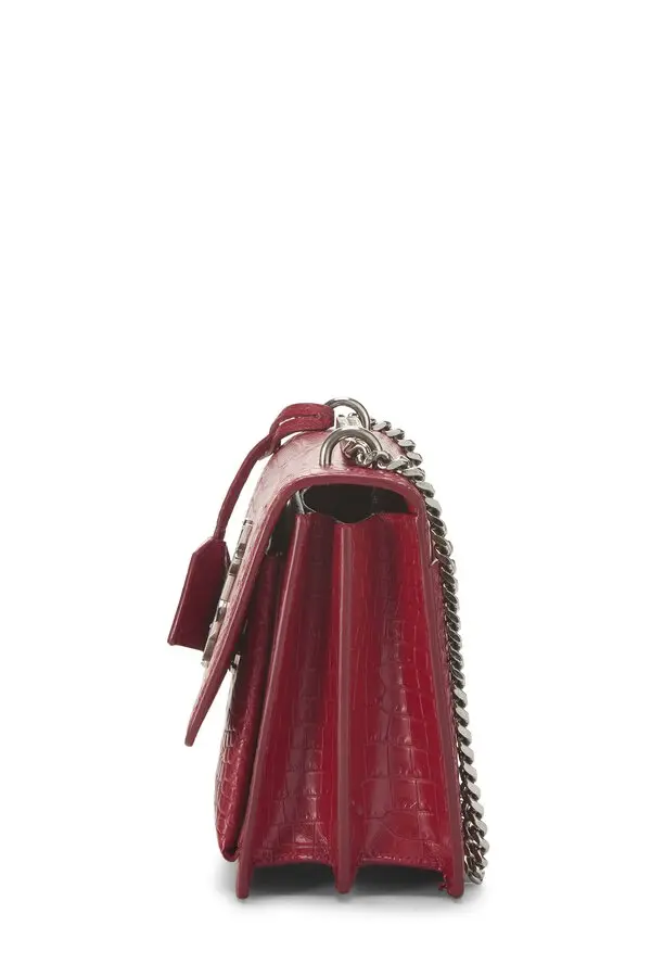 Saint Laurent Embossed Leather Sunset - Red