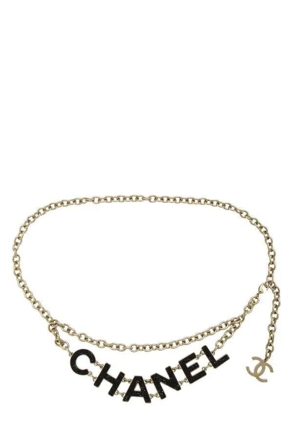 Chanel Logo Chain Belt - Black