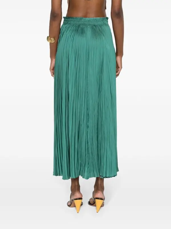 Ulla Johnson Pleated Satin Midi Skirt