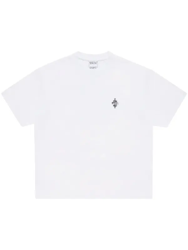 COUNTY OF MILAN Vertigo Snake Cotton T-shirt - White