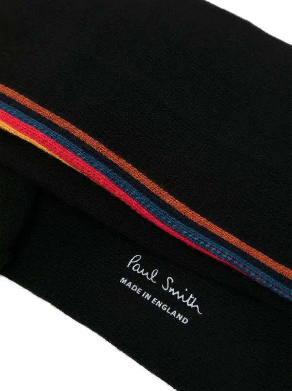 Paul Smith Stripe-detailing Cotton Ankle Socks - Black