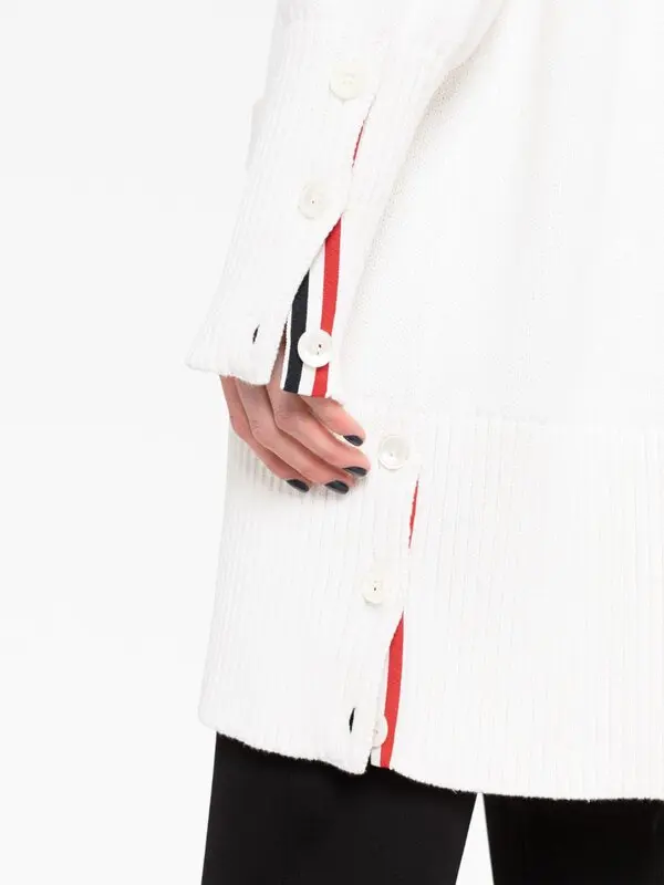 Thom Browne 4-bar Cotton Cardigan - White