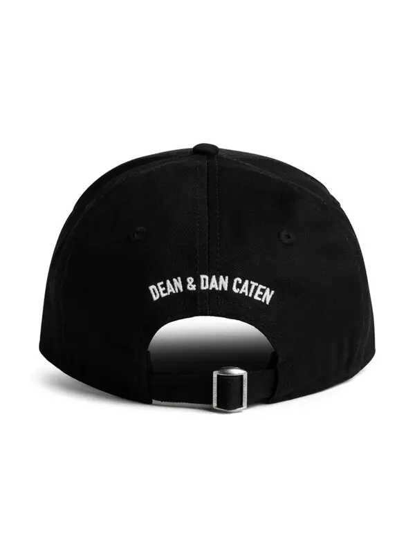 Dsquared2 Cotton Baseball Cap With Embroidered Logo - Black