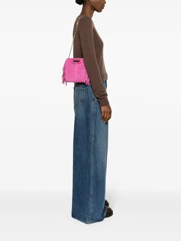 Maje Suede Mini Bag With Fringe Detailing