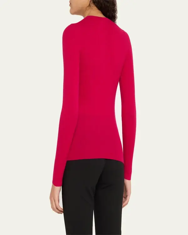 Michael Kors Hutton Ribbed Cashmere Pullover - Black