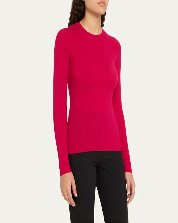 Michael Kors Hutton Ribbed Cashmere Pullover - Black