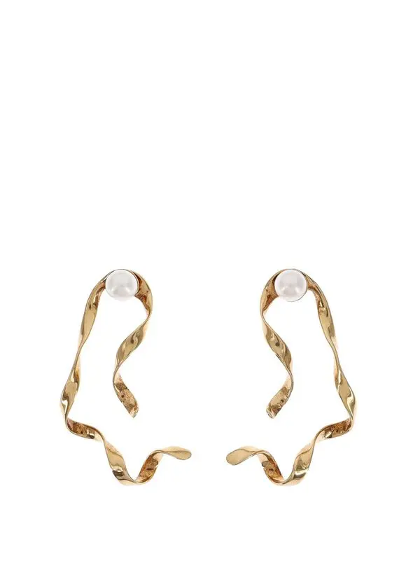 Dries Van Noten Embroidered Pendant Earrings - Gold