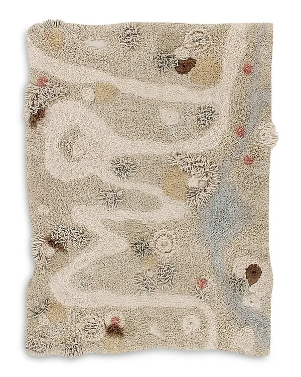LORENA CANALS Cotton Woods Path Of Nature Playmat Washable Area Rug, 4' X 5'3 - Ivory/natural
