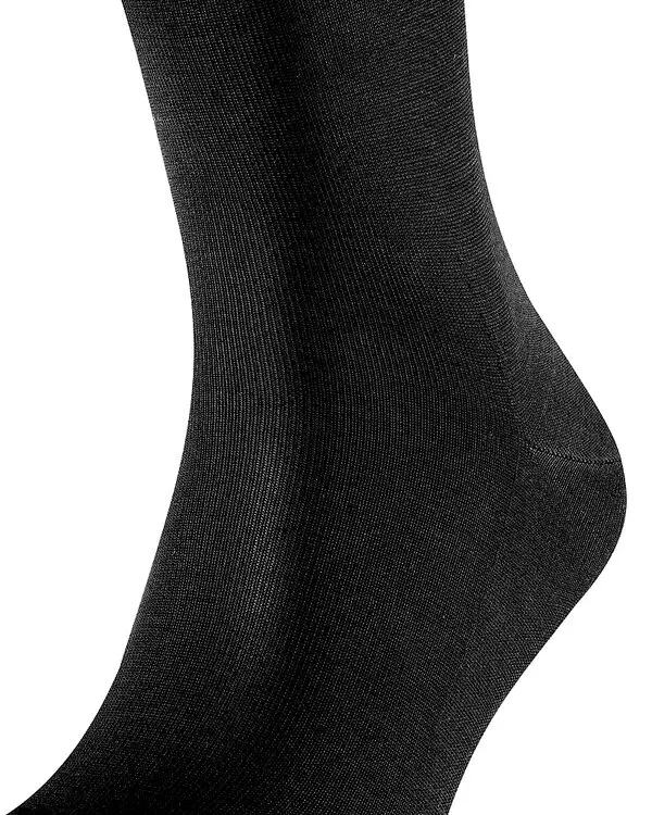 Falke Cotton Blend Fil D'ecosse Mid-calf Socks - Black
