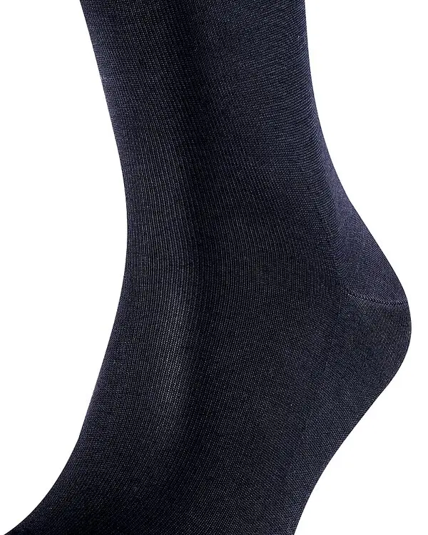 Falke Cotton Blend Fil D'ecosse Mid-calf Socks - Dark Navy