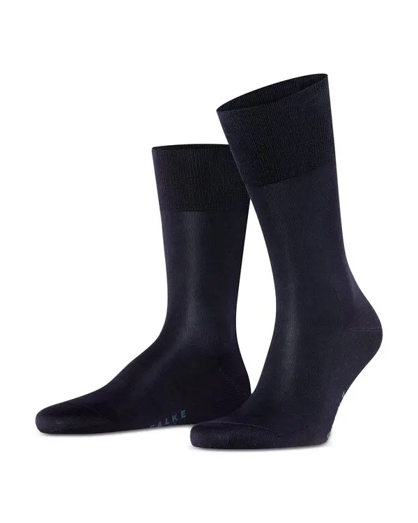 Falke Cotton Blend Fil D'ecosse Mid-calf Socks - Dark Navy