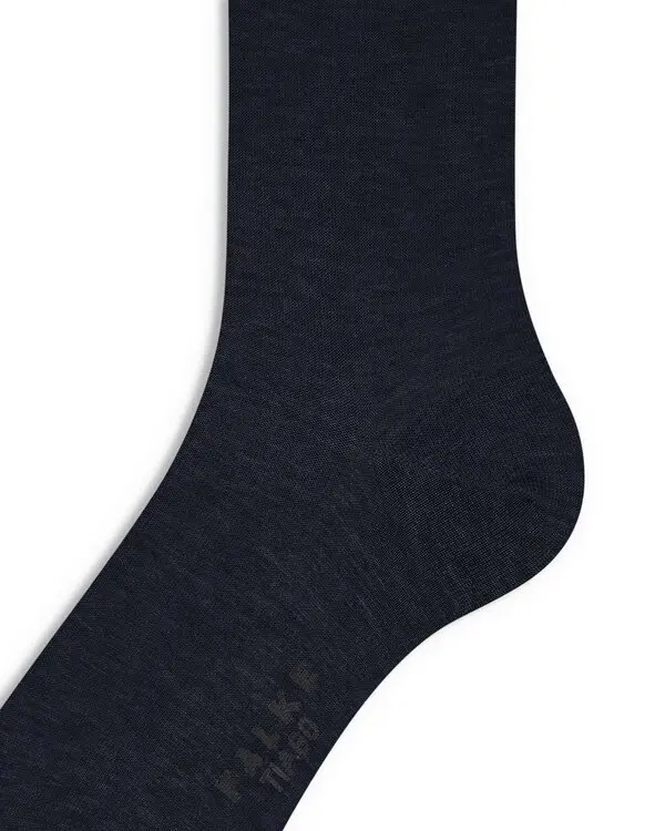 Falke Cotton Blend Fil D'ecosse Mid-calf Socks - Dark Navy
