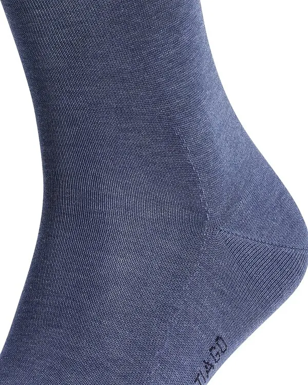 Falke Cotton Blend Fil D'ecosse Mid-calf Socks - Denim Melange