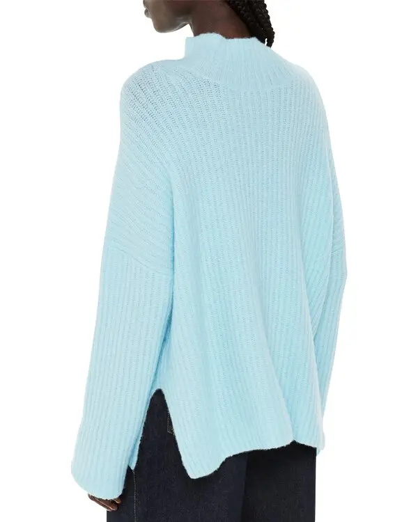 Whistles Wool Mix Rib Funnel Neck Sweater