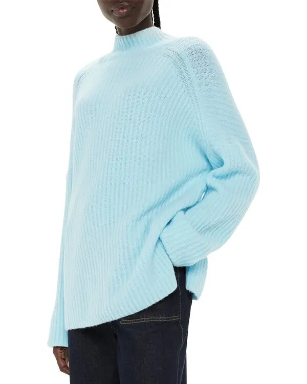 Whistles Wool Mix Rib Funnel Neck Sweater