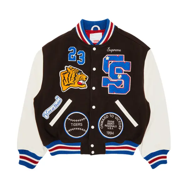 Supreme Tiger Varsity Jacket - Brown