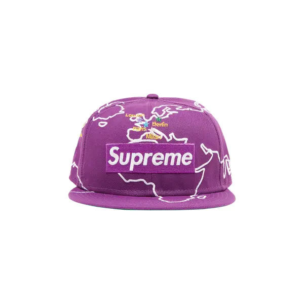 Supreme Worldwide Box Logo New Era Cap - Purple