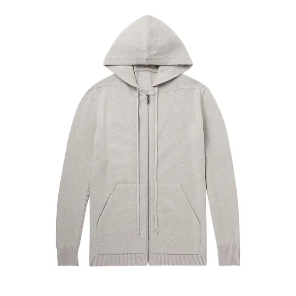 Rick Owens Recycled Cashmere Zipped Hoodie - White