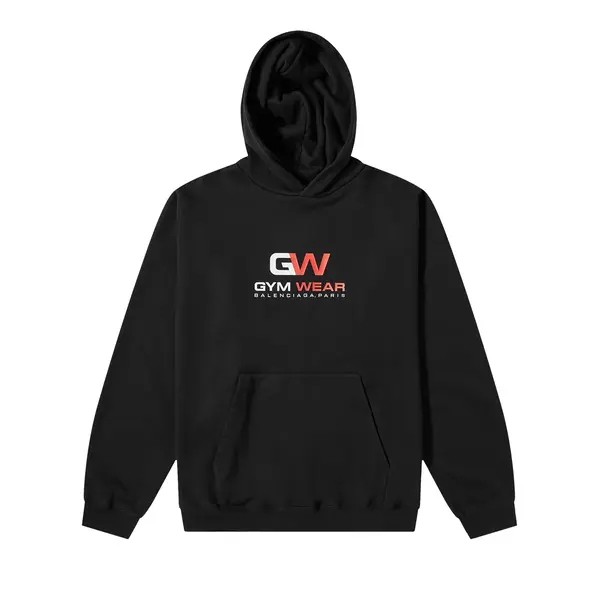 Balenciaga Gym Wear Logo Hoodie - Black