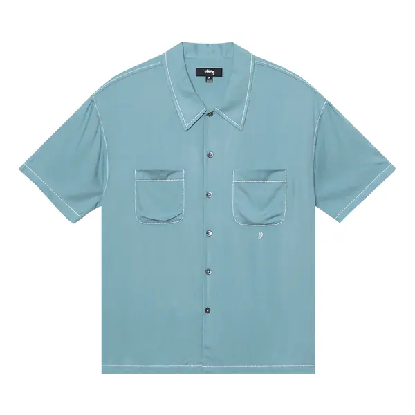 StÜssy Contrast Pick Stitched Shirt - Blue