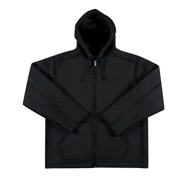 Supreme Faux Shearling Hooded Jacket - Black | Editorialist