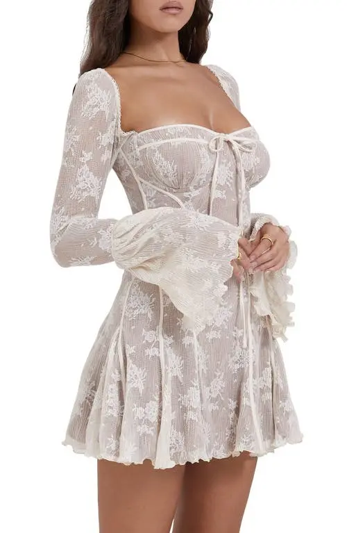 House Of Cb Analissa Lace Minidress - Cream