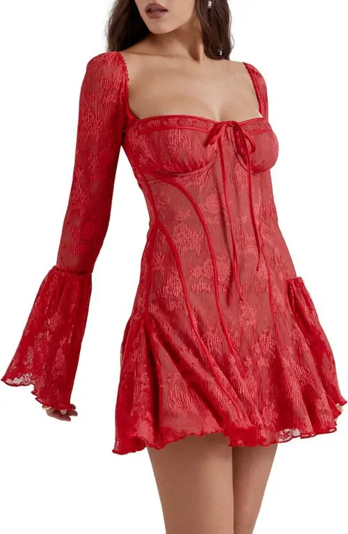 House Of Cb Analissa Lace Minidress - True Red