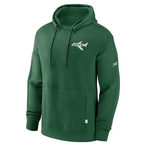 Nike New York Jets Throwback Layered Logo Statement Pullover Hoodie
