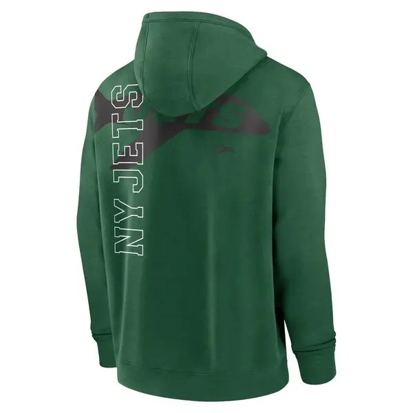 Nike New York Jets Throwback Layered Logo Statement Pullover Hoodie