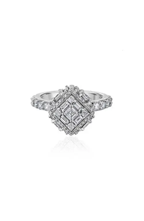MINDI MOND Clarity Dimensional Halo Diamond Ring - White Gold/diamond