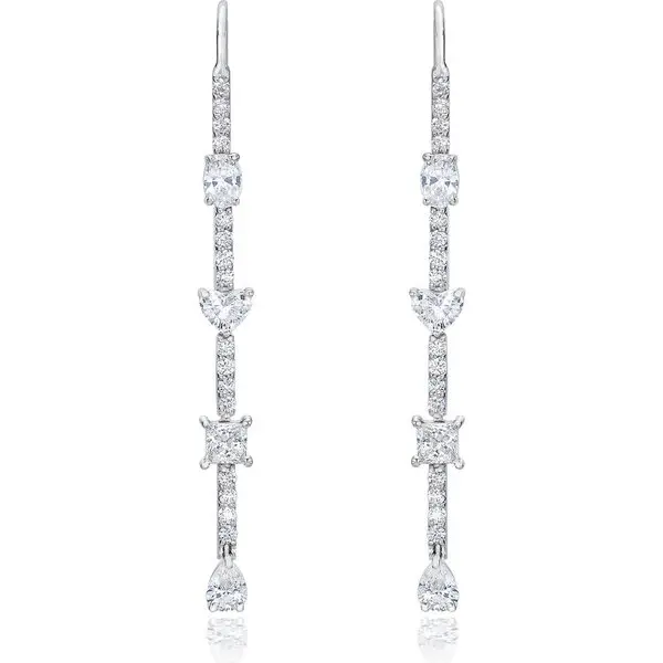 MINDI MOND Diamond Drop Earrings - White Gold/diamond