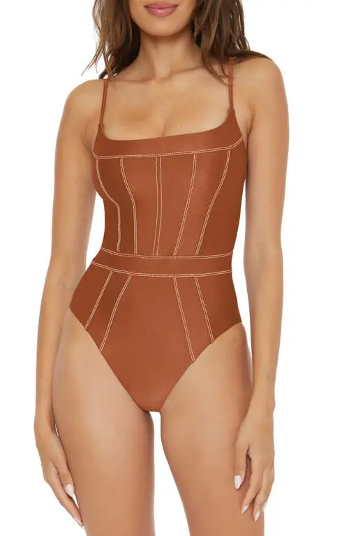 BECCA By Rebecca Virtue Color Sheen One-piece Swimsuit - Brown