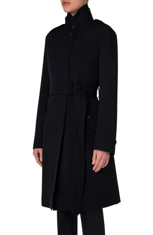 Akris Wool Tricotine Trench Coat