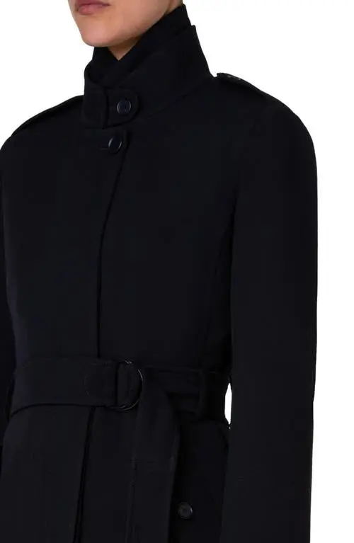 Akris Wool Tricotine Trench Coat