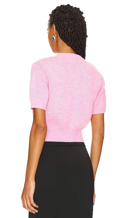 Alexander Wang Debossed Stacked Logo Tee In Pink