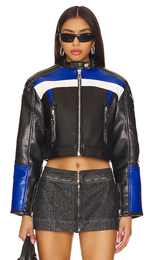 Lioness Nueve Biker Jacket - Black & Blue