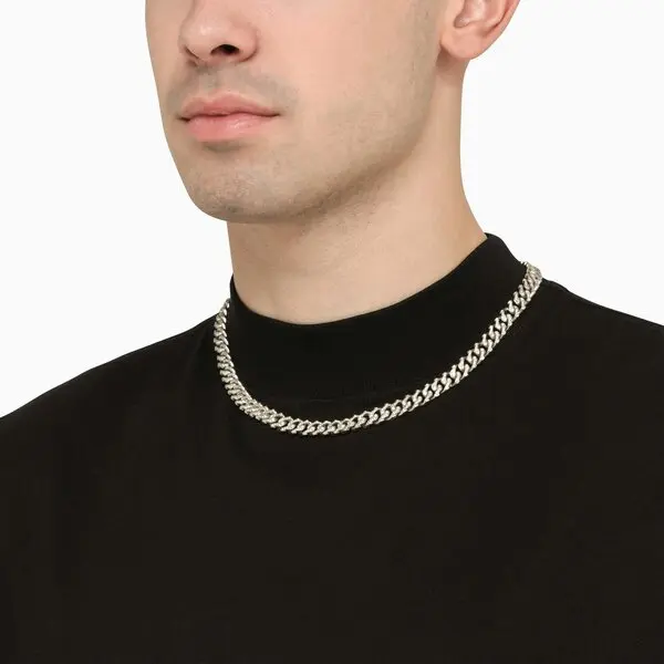 Emanuele Bicocchi 925 Sterling Silver Crystal Chain Necklace