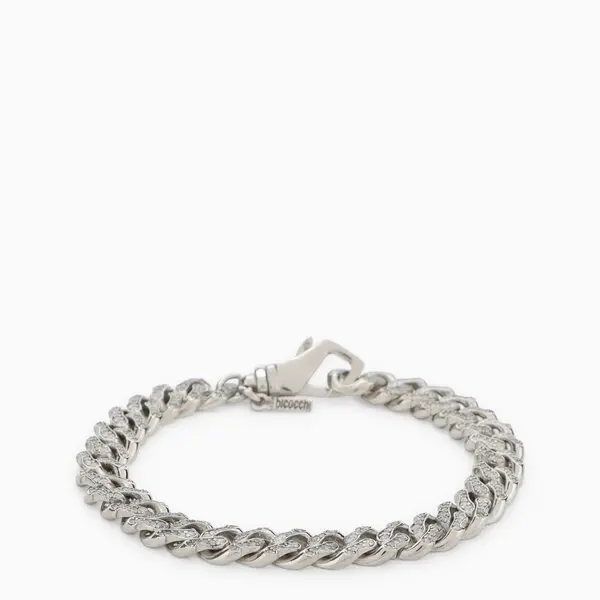 Emanuele Bicocchi Sterling Silver Chain Bracelet With Crystals - Metal