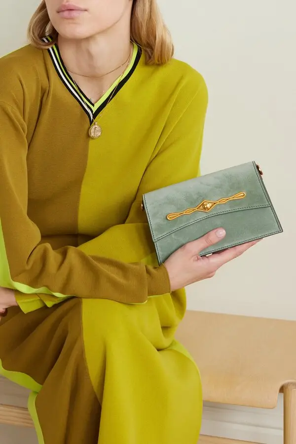 METIER Fernando Jorge Roma Mini Embellished Suede Shoulder Bag