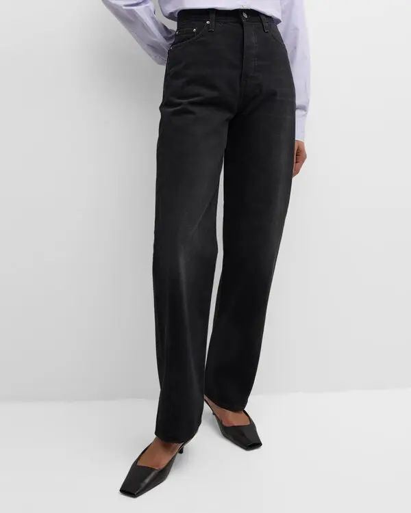 TOTEME Mid-rise Straight-leg Jeans - Open Black