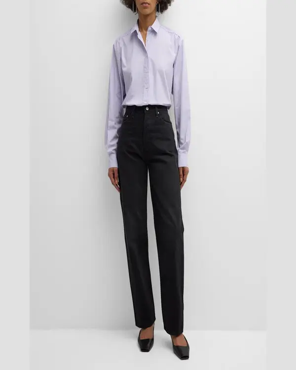 TOTEME Mid-rise Straight-leg Jeans - Open Black
