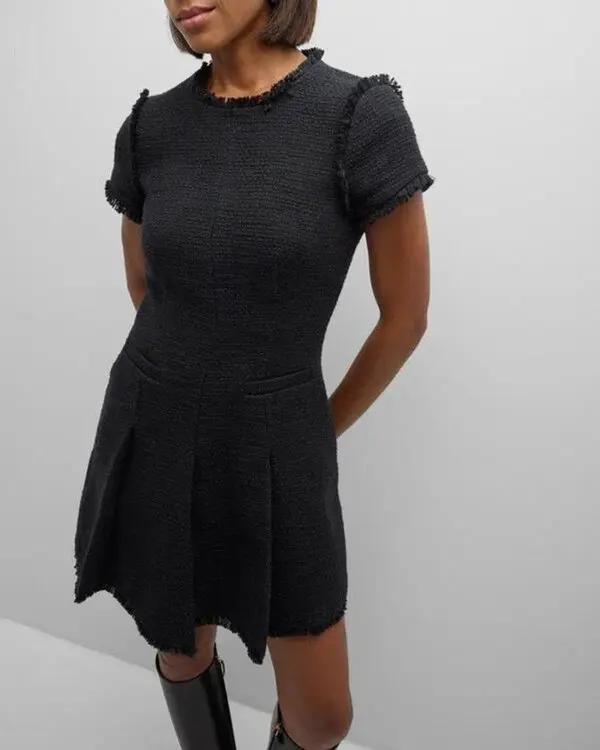 Cinq À Sept Nova Boucle Mini Dress - Black