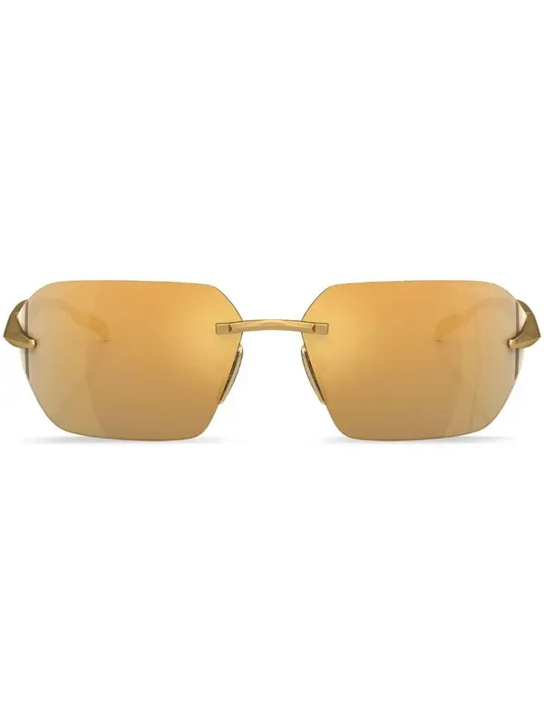 Prada Logo-engraved Sunglasses - Gold