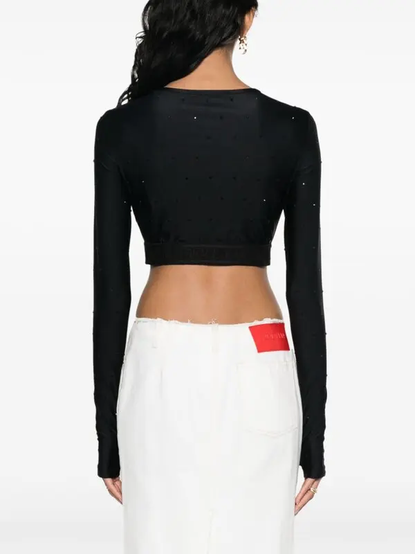 Versace Crystal-embellished Crop Top